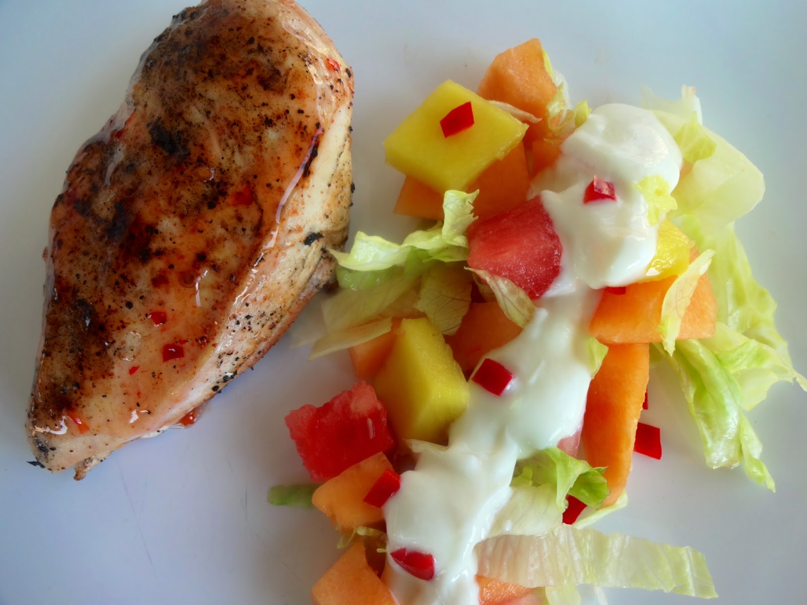 Edels Mat : Kyllingfilet med melon & mangosalat